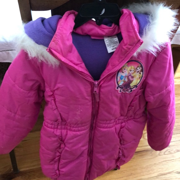 Disney | Jackets & Coats | Little Girls Disney Princess Coat Zipper ...
